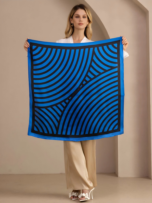 SILKSILKY printed square silk scarf